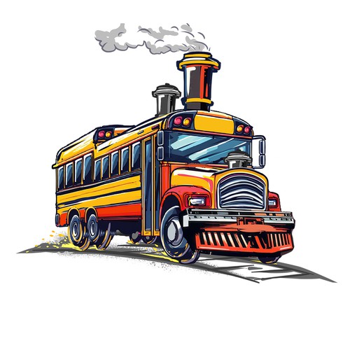 Designs | School bus train | Other art or illustration contest