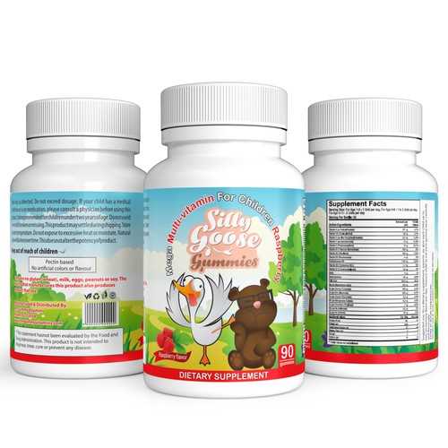 Design a silly, colorful and creative gummy vitamin label for our Silly ...