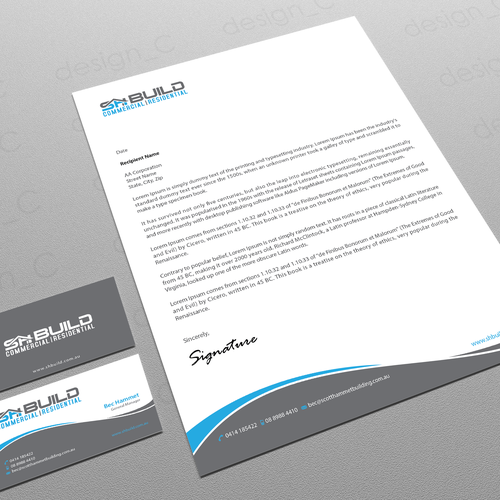 Creating an exciting letterhead and business card design for building ...