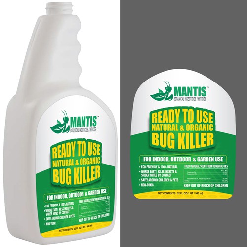 Designs | NATURAL & ORGANIC BUG KILLER SPRAY BOTTLE LABEL | Product ...