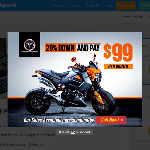 Design an awesome product launch banner for a motorcycle finance ...