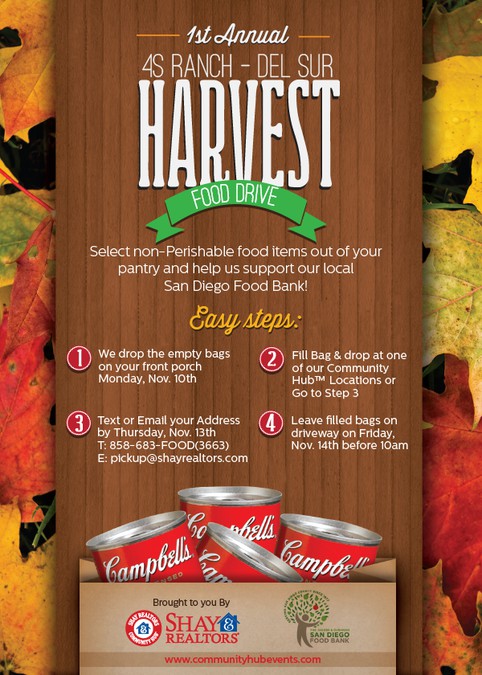 Create Attractive Food Drive Postcard with Fall/Harvest theme - Need ...