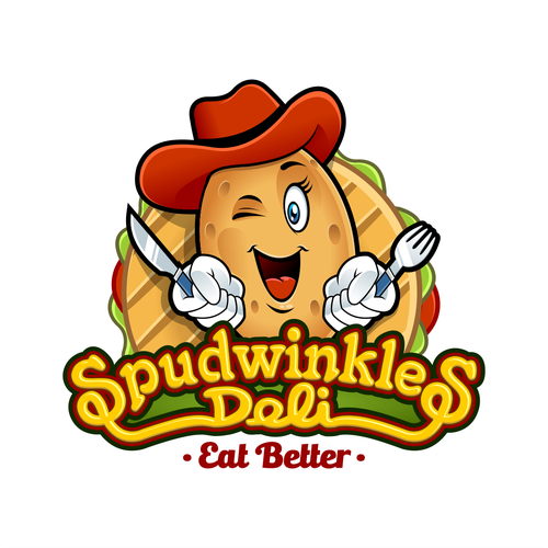 Create a fun logo featuring a winking potato character for Spudwinkle's ...
