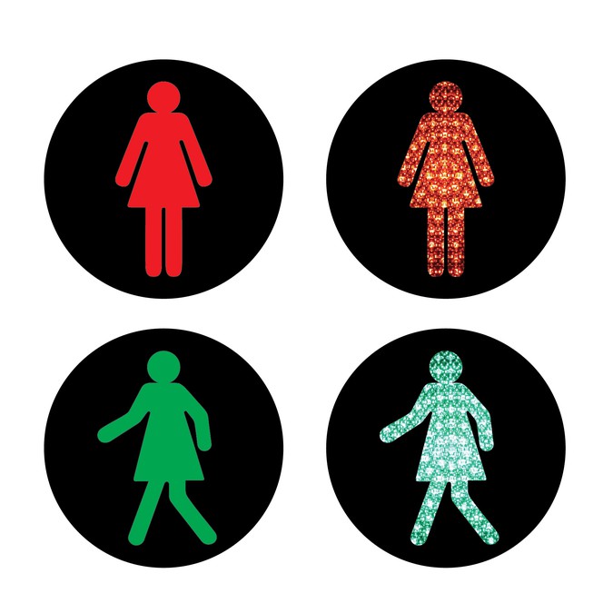Design a female pedestrian symbol for Melbourne's traffic lights ...