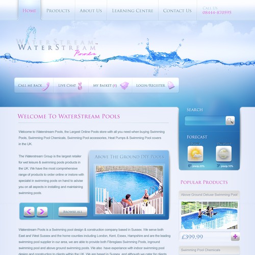 Swimming Pool Website | Web page design contest