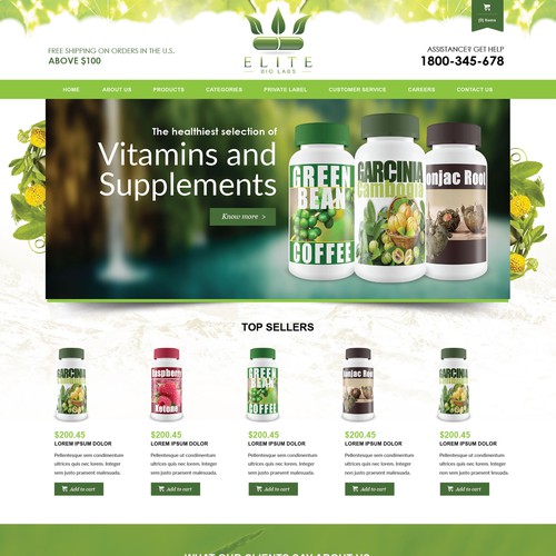 Help us showcase our supplements company with a new website. | Web page ...
