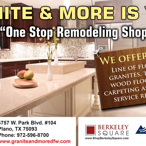 Create an ad for Granite and More | Postcard, flyer or print contest