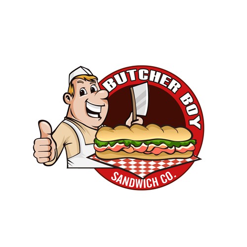 Butcher Boy Sandwich Co. searches for upbeat, cartoon-like logo | Logo ...