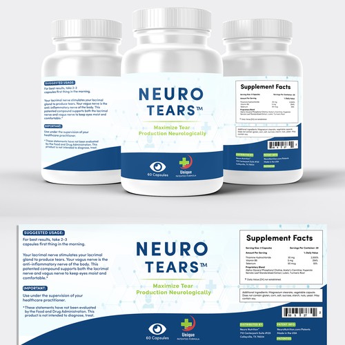 Designs | Supplement label for exciting newly patented product ...