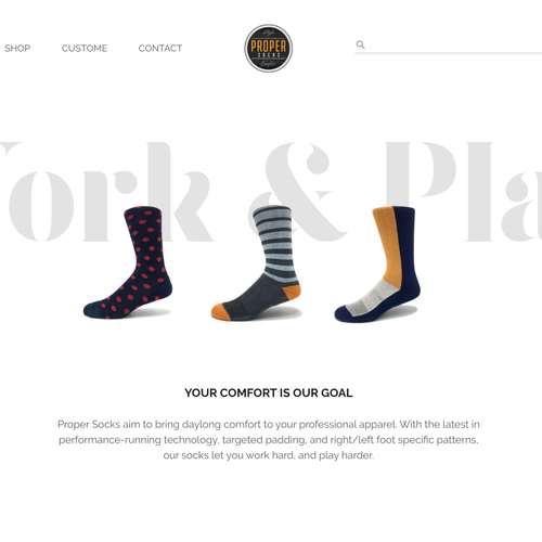 Custom Sock Interactive Website Redesign | Web page design contest