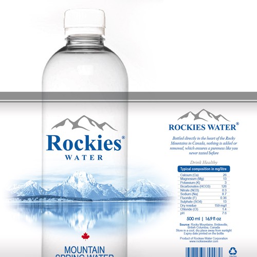 Designs | label for new Canadian Mountain Spring Water | Product label ...