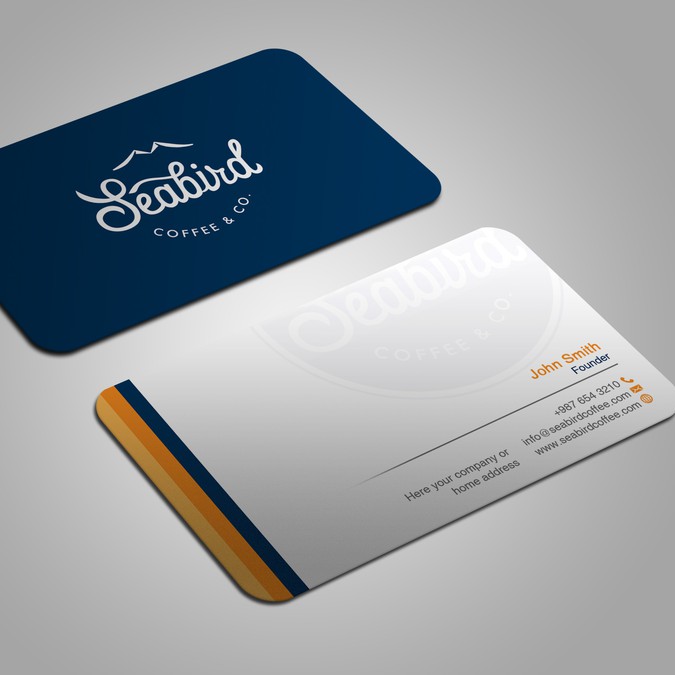 Design a fun, retro vibe business card for a coastal coffee company ...