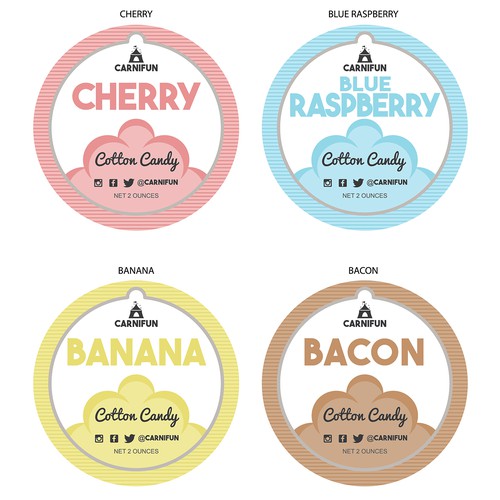 Create Cotton Candy Flavor Art from Label Template | Product label contest