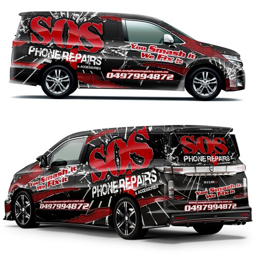 Van Wrap for SOS Phone Repairs! Go crazy, show us what you got! | Car ...