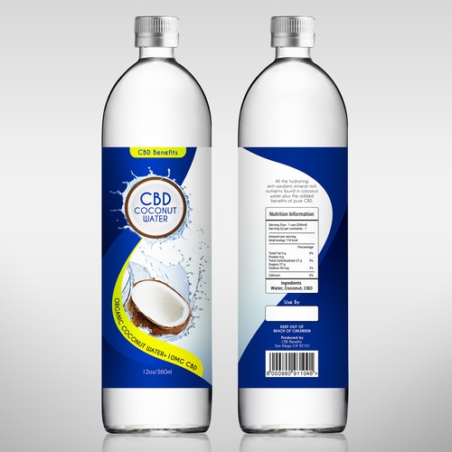 Coconut Water Label for Cannabis Company | Product label contest