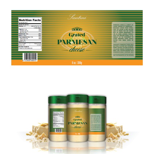 New Label for grated Parmesan Cheese in Asia | Product label contest