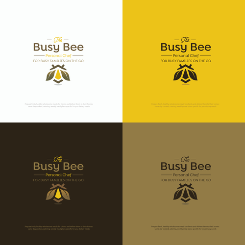 Design a neat clean fun logo for personal chef service as a bee. The ...