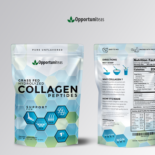 Design collagen supplement pouch packaging | Product packaging contest