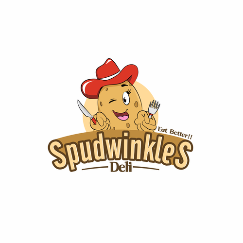 Create a fun logo featuring a winking potato character for Spudwinkle's ...