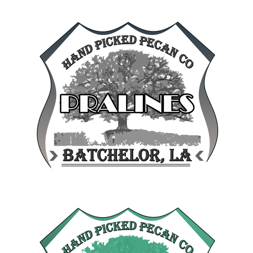 Create a classic and fun label for packaged pecan candy and pies ...