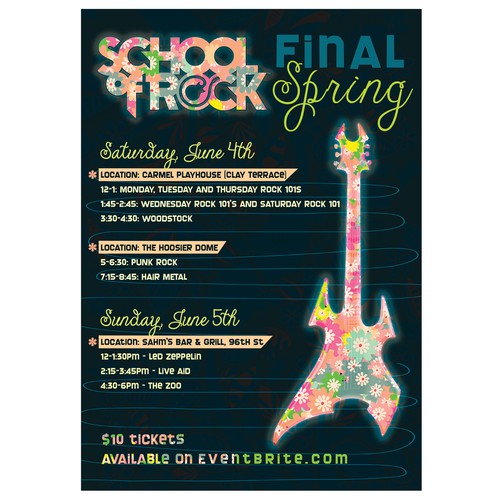 School of Rock Spring Concert Poster | Poster contest
