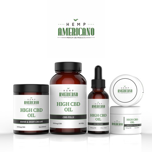 Design a label for four products using our Hemp Americano logo ...