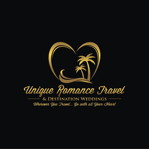 Create a LUXURY ROMANCE TRAVEL AGENCY identity targeting the wedding ...