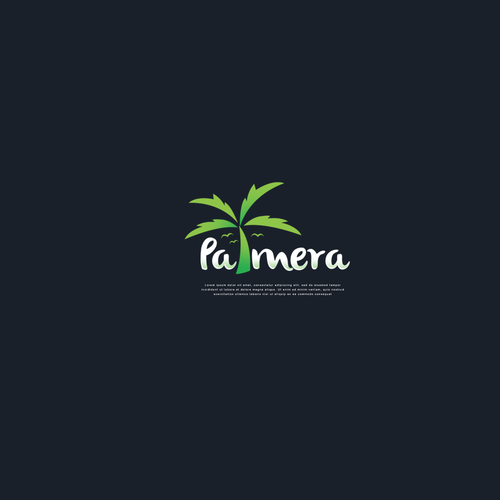 Three Letter Restaurant With Palm Tree Logo