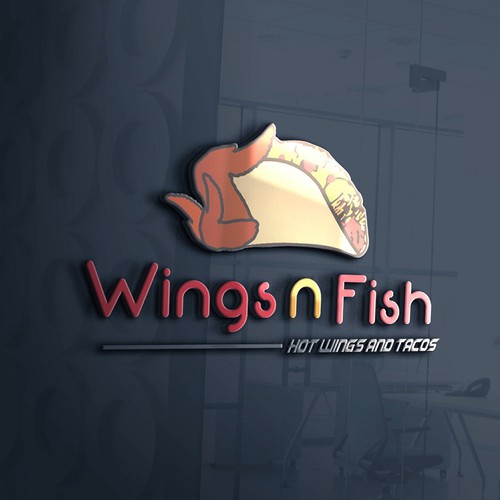 Wings N Fish restaurant logo design | Logo design contest