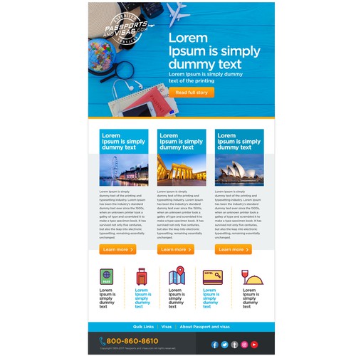 Create Visual Newsletter Template for Travel Industry | Email contest