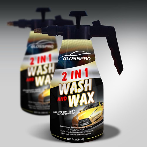 Glosspro "2 in 1 Car Wash and Wax" (Waterless Carwash) Label | Product ...