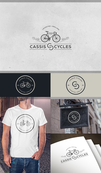 CASSIS CYCLES classic font with interconnected "C"s in the middle for ...
