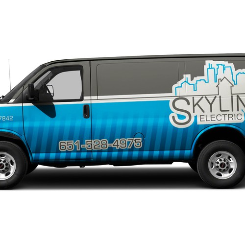 Create a cool simple eye catching fleet of vehicles for an electrical ...