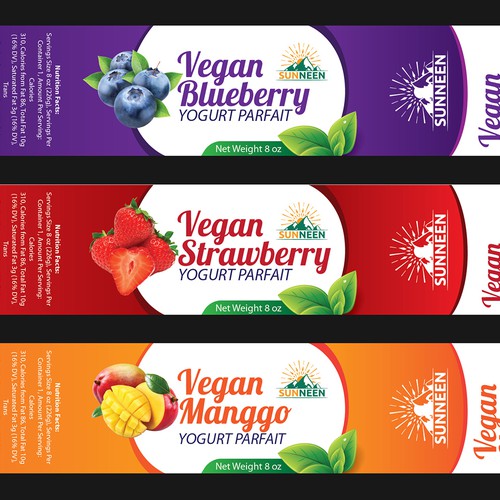 Design fresh/modern labels for new line of Vegan Yogurt Parfait Cups ...