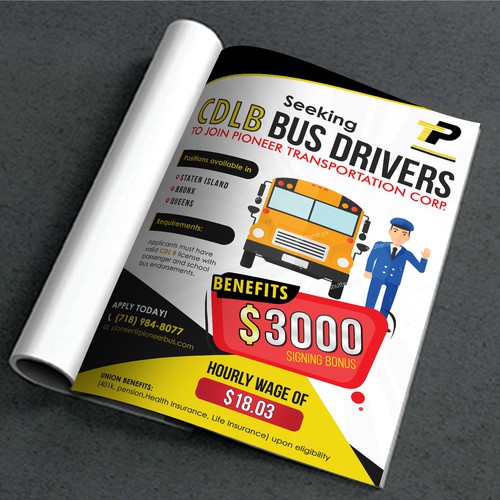 Design a compelling advertisement to hire school bus drivers | Postcard ...