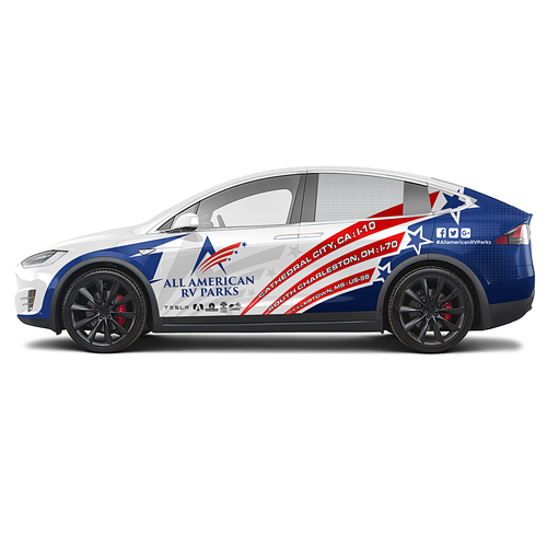 Colorful EV/Green Tesla Model X Wrap (template included) | Car, truck ...