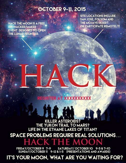 Hack the Moon One Page Flyer | Postcard, flyer or print contest