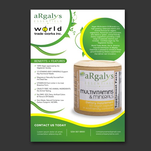 Product Flyer for Dietary Supplement (multivitamin & mineral ...