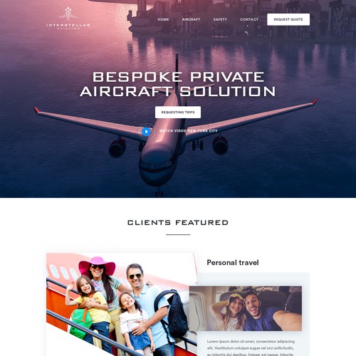 Designs | Celebrity Private Jet Company needs new website | Web page ...
