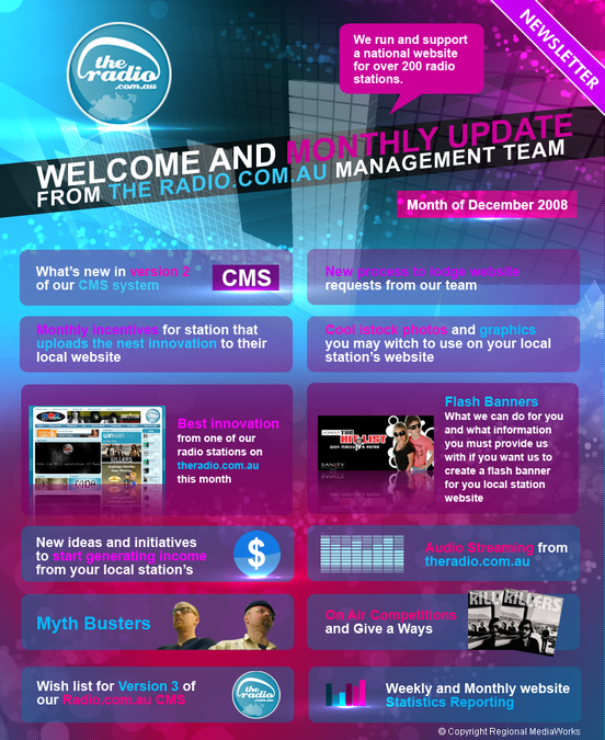 HTML Monthly Newsletter Template - Radio Stations | Other Graphic ...