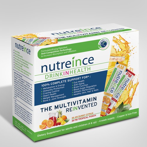 Redesign Our Patented Multivitamin Drink Mix | Product label contest