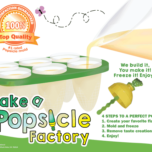 Create a simple and captivating Fruit Popsicle package design for kids ...