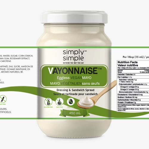 ADHESIVE LABEL DESIGN FOR VEGAN MAYONNAISE | Product label contest