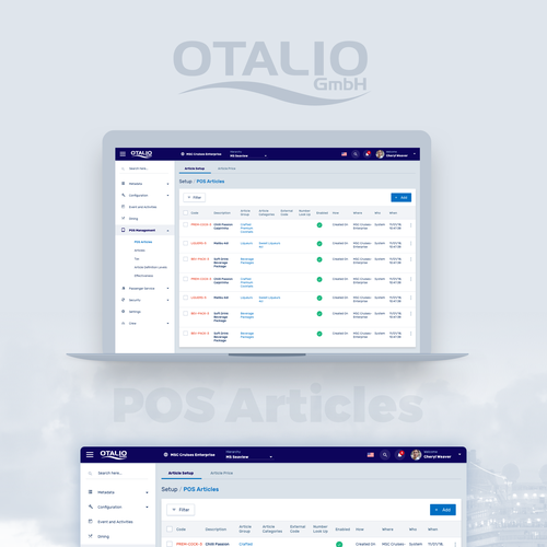 Otalio SPMS UI Design for the modern Cruise Ship Industry | Other web ...