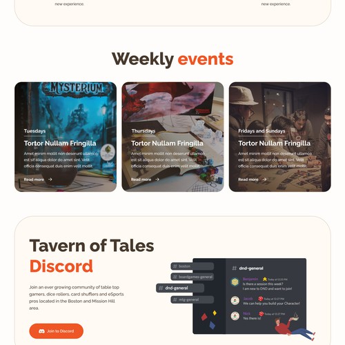 Designs | Fun, mobile friendly page redesigns for our board game cafe ...
