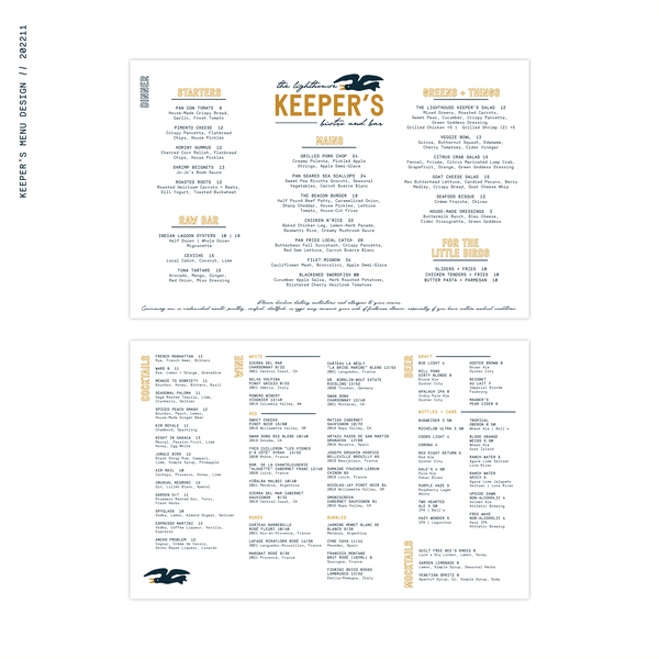 Menu insert layout | Menu contest | 99designs