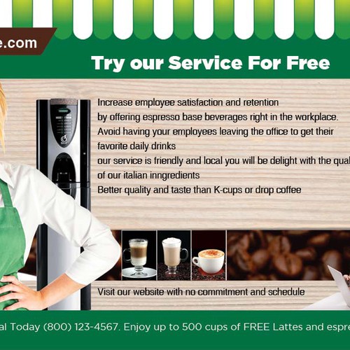Create persuasive flyer for new gourmet coffee service business ...