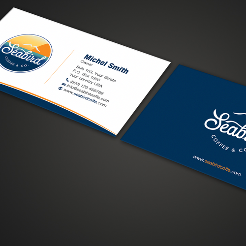 Design a fun, retro vibe business card for a coastal coffee company ...