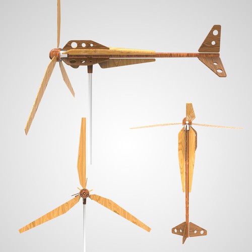 Create a Wooden wind turbine | 3D contest