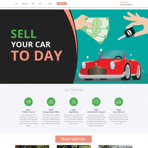 Designs | Sell your car today | Web page design contest